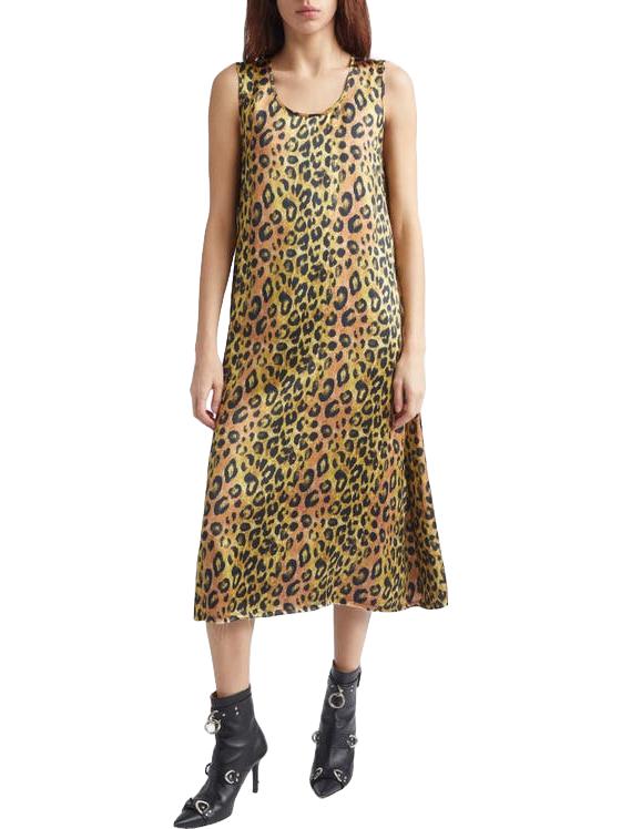 R13 R13 Sleeveless Leopard Print Midi Dress